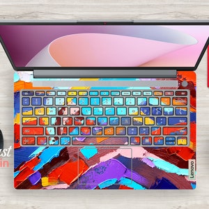 Lenovo Gaming Laptop Skin, Unique Gift Personalized Retro Colorful Oil ...