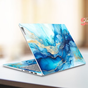 Lenovo Laptop Skin, Personalized Blue Aesthetic Design Vinyl Decal ...