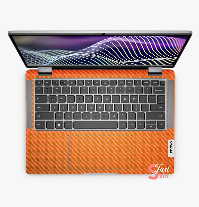 Lenovo Laptop Protective Film Solid Color Decal Fiber Orange Design ...