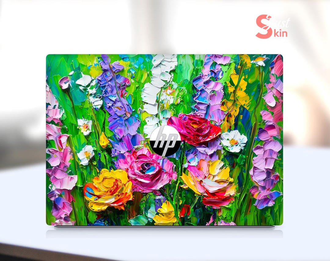 HP Laptop Skin Colorful Oil Painting Floral Pattern Gift for Mother for ...