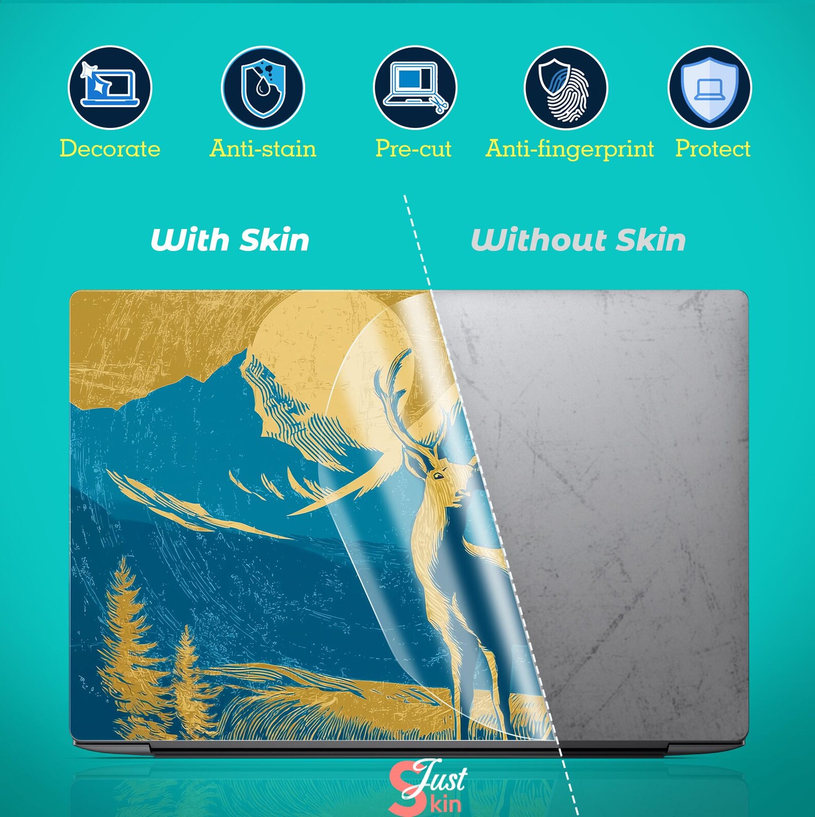 Dell Laptop Skin Lenovo Thinkpad T14 Stickers Hp MacBook Decal Deer ...