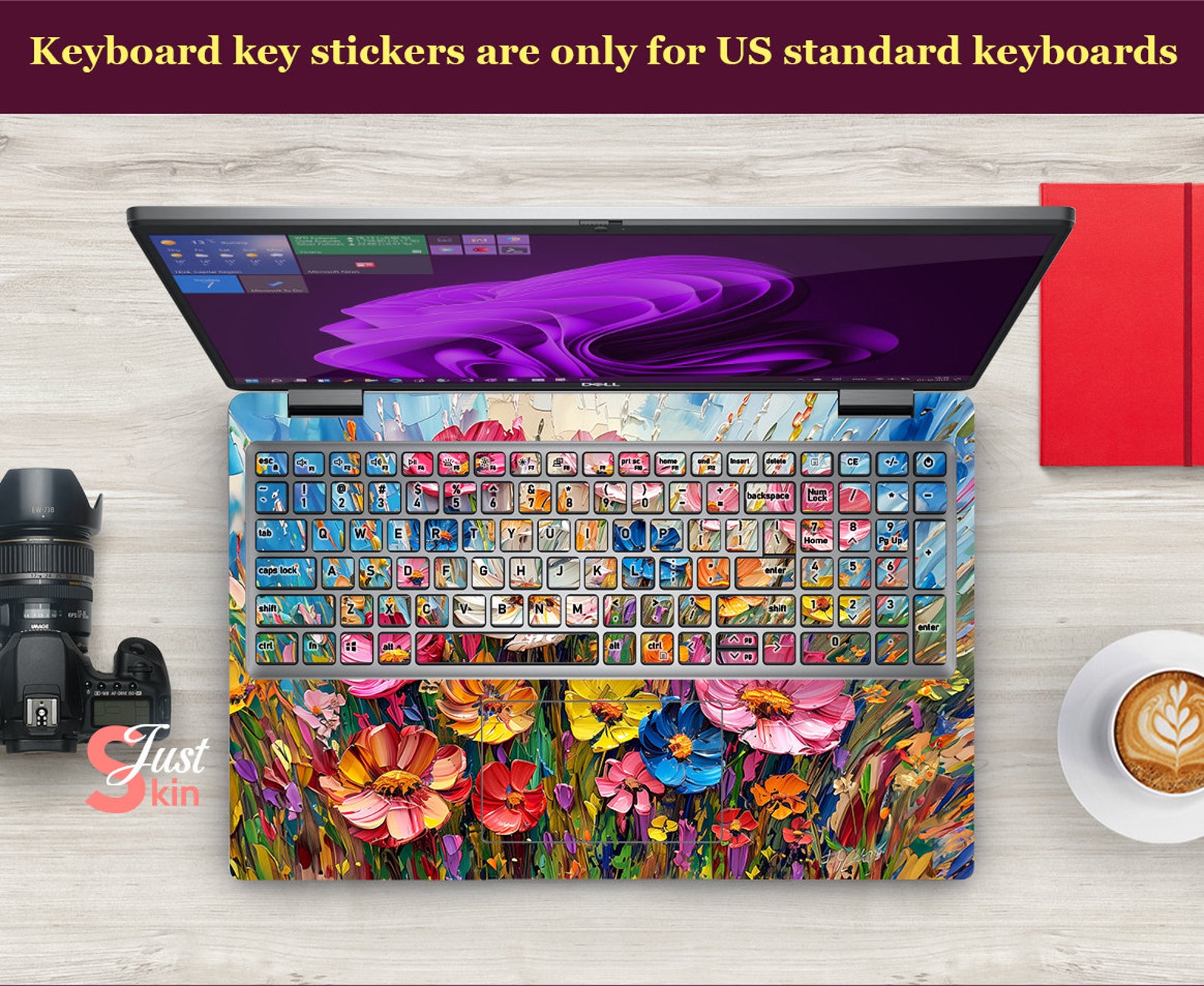Dell Laptop Sticker, Personalized With Beautiful Flower Pattern, Unique ...