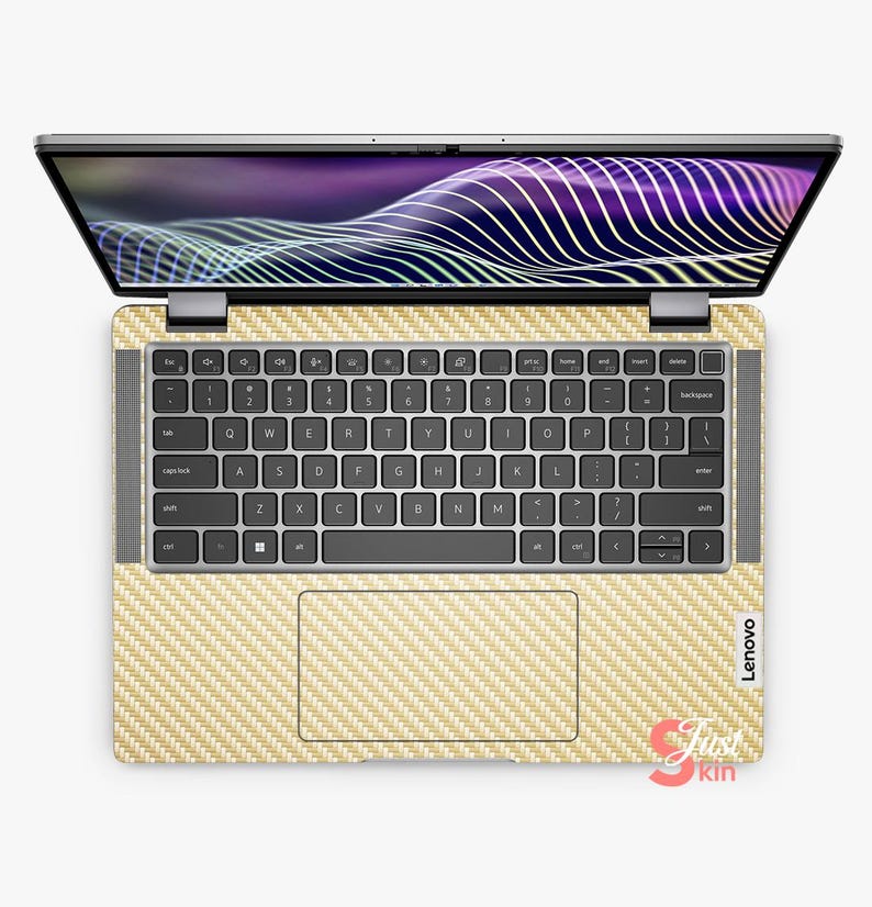Lenovo Laptop Decal Carbon Fiber Solid Color Design Gold Red Green ...