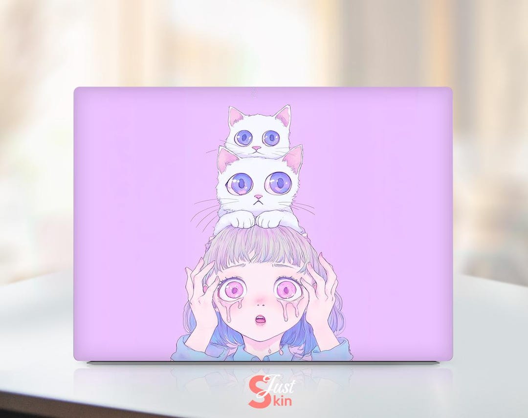 Dell Latitude Skin Protector Cute Gift for Daughter Little Girl and Cat ...
