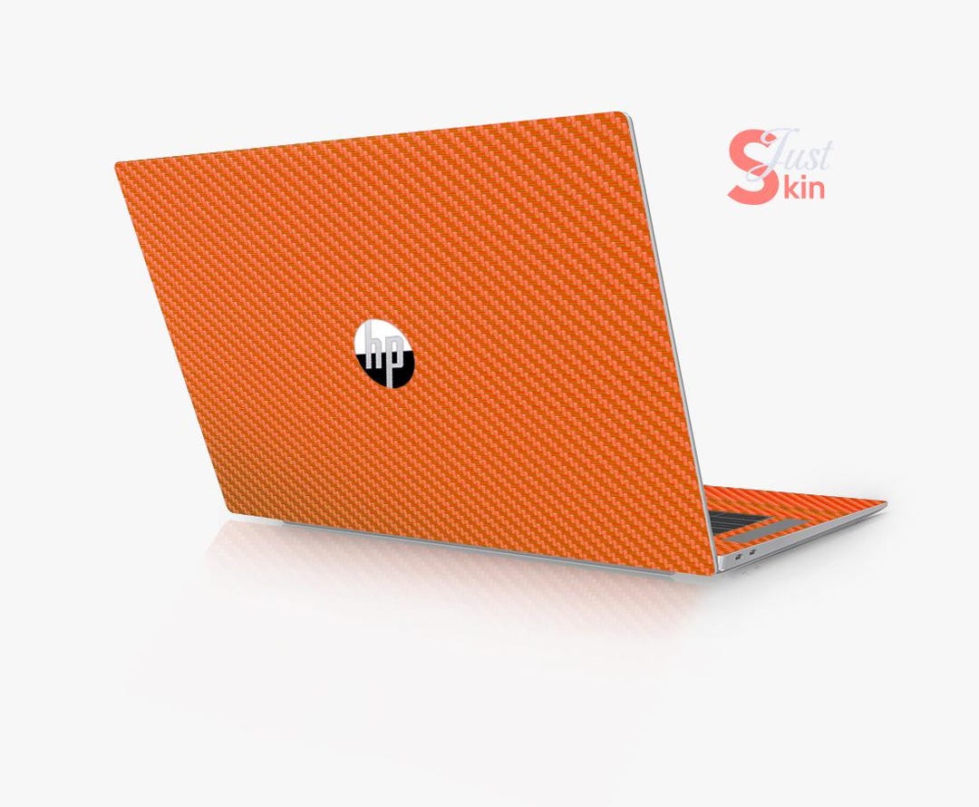 HP Laptop Decal Custom Fiber Orange Full Cover Solid Color Design Vinyl ...