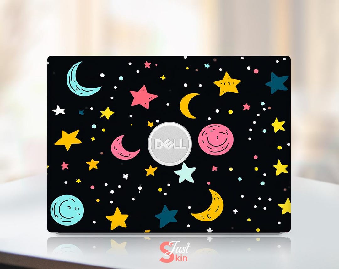 Dell XPS Laptop Skin Star Moon Pattern Personalized Gift Vinyl Sticker ...