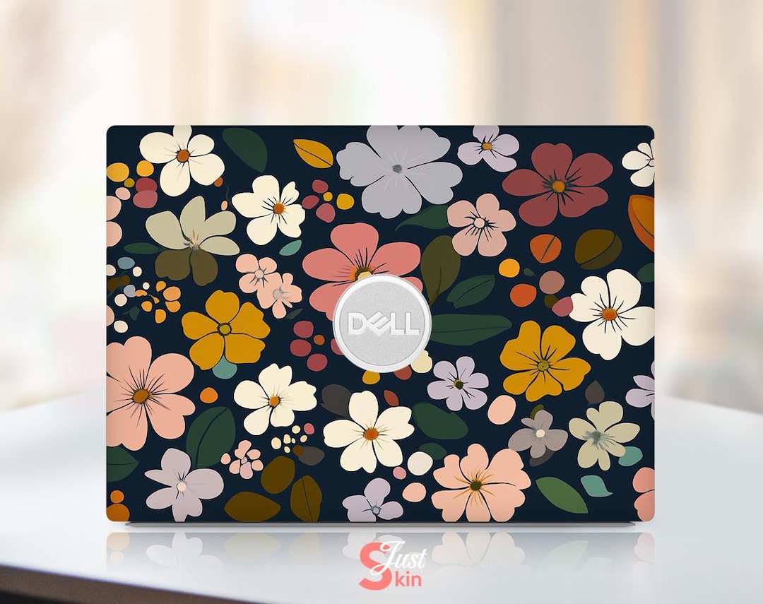 Dell Laptop Decal Custom Floral Pattern Full Cover Vinyl Decal for XPS ...