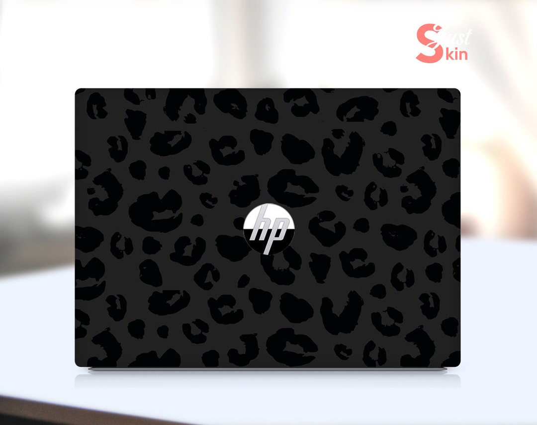 Computer Skins for Hp, Personalized Gift for Wife Black Leopard Print ...