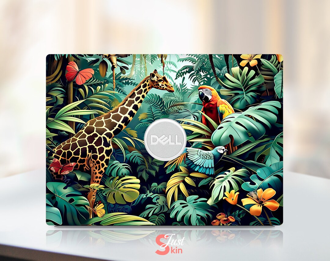 Dell Skin Laptop Accessories Green Rainforest Animal Oil Painting ...