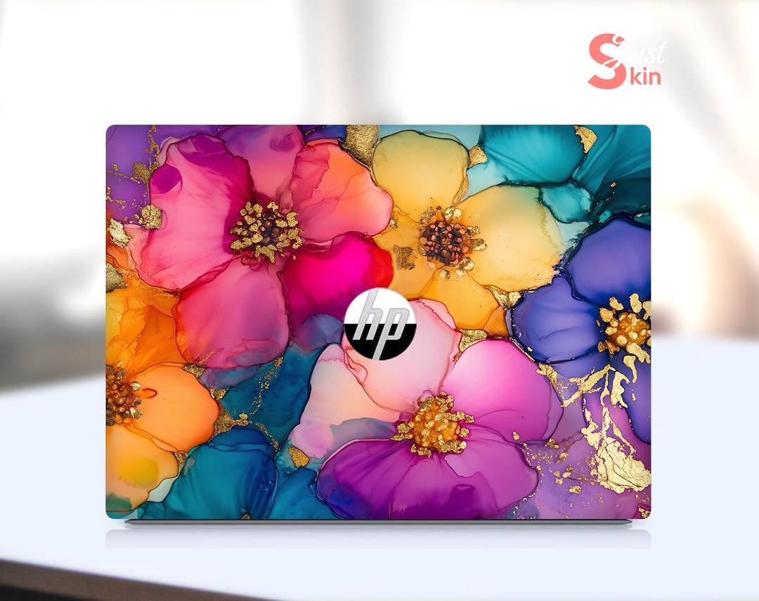 HP Laptop Sticker Custom Colorful Flower Design Vinyl Decal for Spectre ...