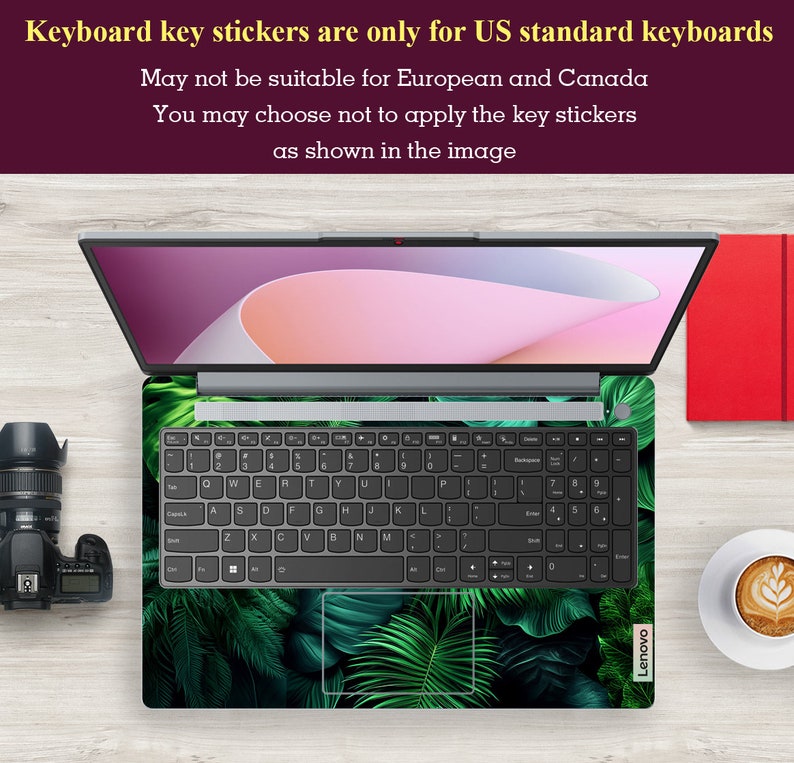 Lenovo Laptop Sticker Custom Anniversary Gift Green Plant Design Vinyl ...