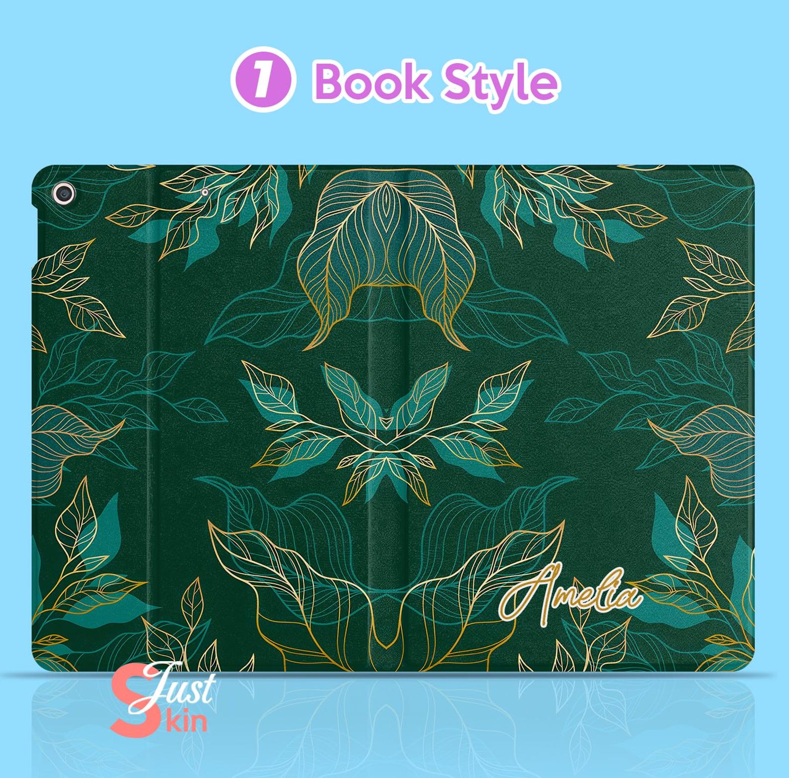 Dark Green iPad Case Protector Folio iPad Cover Branches Design ...
