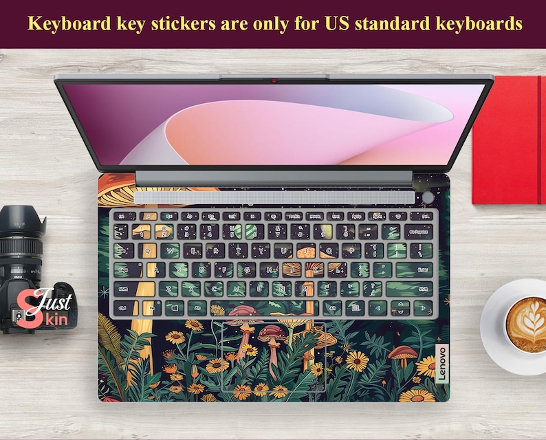 Lenovo Laptop Sticker Mushroom Design Custom Gift Vinyl Decal for ...