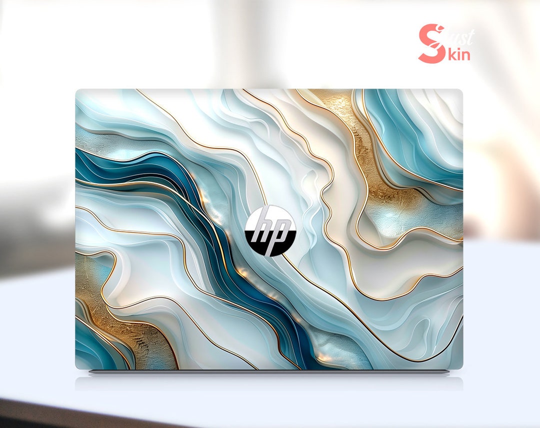 HP Laptop Decal Daughter Gifts Personalized Blue Ripple Design Vinyl ...