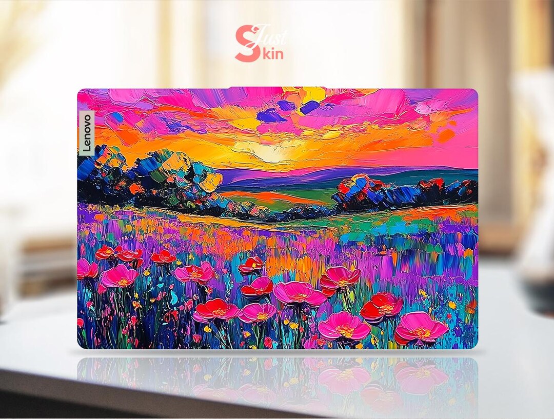 Lenovo Computer Skin Oil Painting Abstract Flower Design Customizable ...