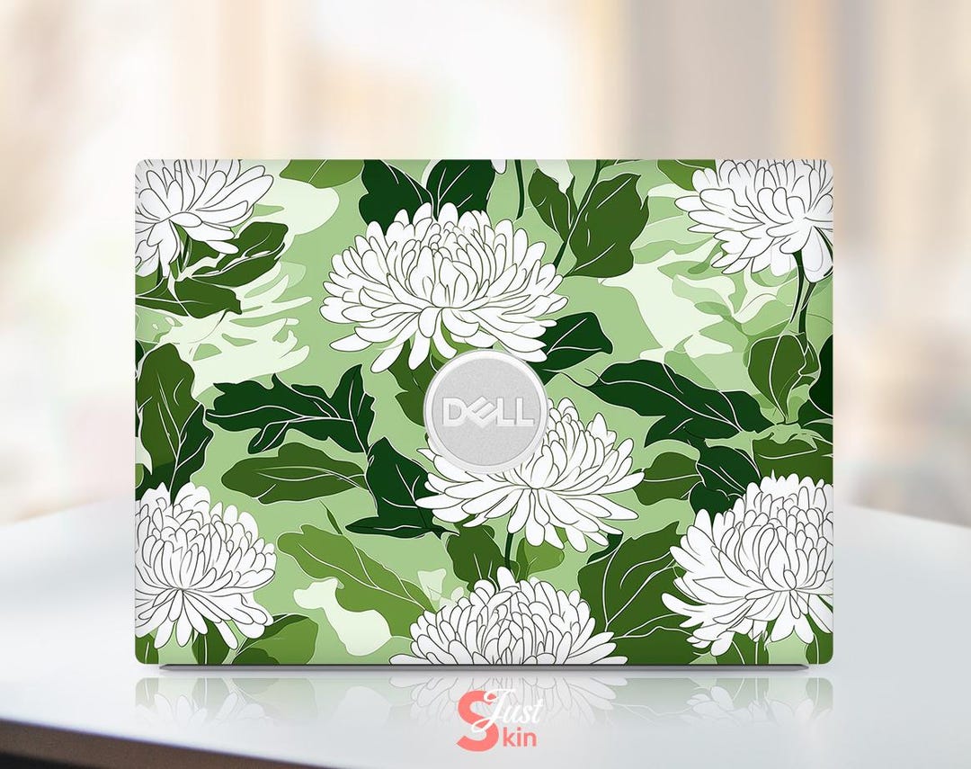 Dell Laptop Skin Custom Personalized White Flowers Pre-cut Vinyl Decal ...