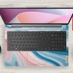 Lenovo Laptop Stickers, Anniversary Gifts for Men Blue Marble Texture ...