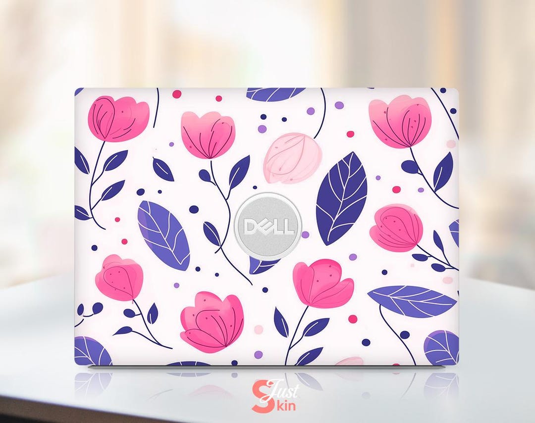 Dell Laptop Sticker Birthday Gift for Daughter Pink Flower Pattern ...