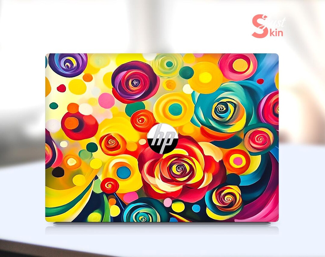 HP Laptop Decal Custom Skin Protective Film Holiday Gift Yellow Red ...