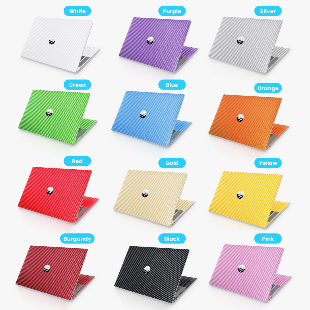HP Laptop Decal Custom Fiber Solid Color White, Black, Pink, Red ...