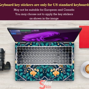 Hp Laptop Skin, Personalizedsticker Green Natural Wild Flowers Bird ...