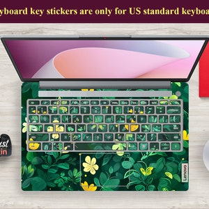 Lenovo Laptop Sticker Green Flower Plant Design Gift for Mom Vinyl ...