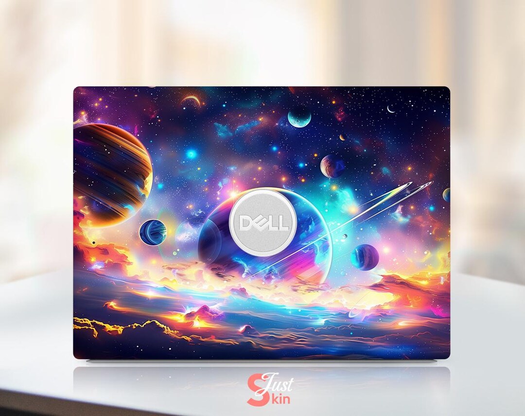 Dell Computer Decal Custom Personalized Bright Planet Design Full Cover ...