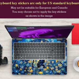 Dell Computer Sticker Custom Blue Flower and Cat Sticker Gift for ...