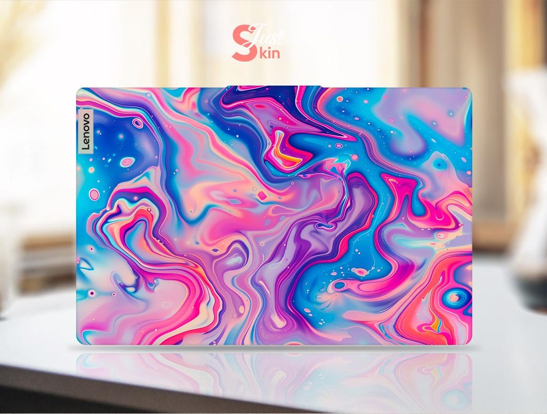 Lenovo Laptop Sticker Custom Gift Purple Abstract Design Vinyl Decal ...