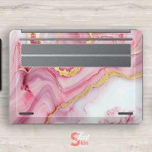 Fits Dell Full Set of Laptop Stickers Supports Custom Cute Pink Marbled ...