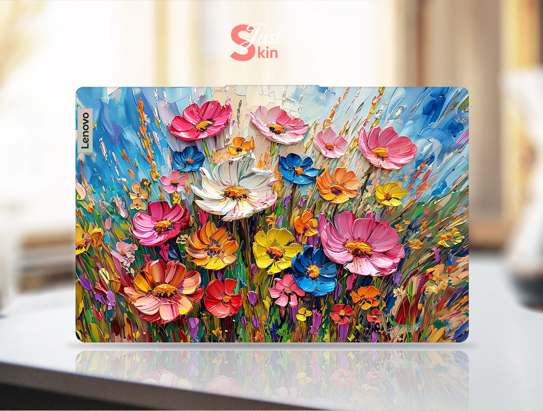 Lenovo Computer Skin Meaningful Gift Oil Painting Flower Customizable ...