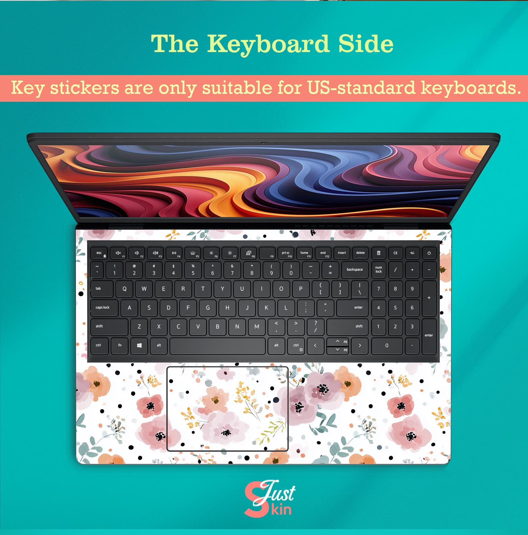 Laptop Decals Personalized Hp 14 Inch Skin Dell Clear Floral Protector ...