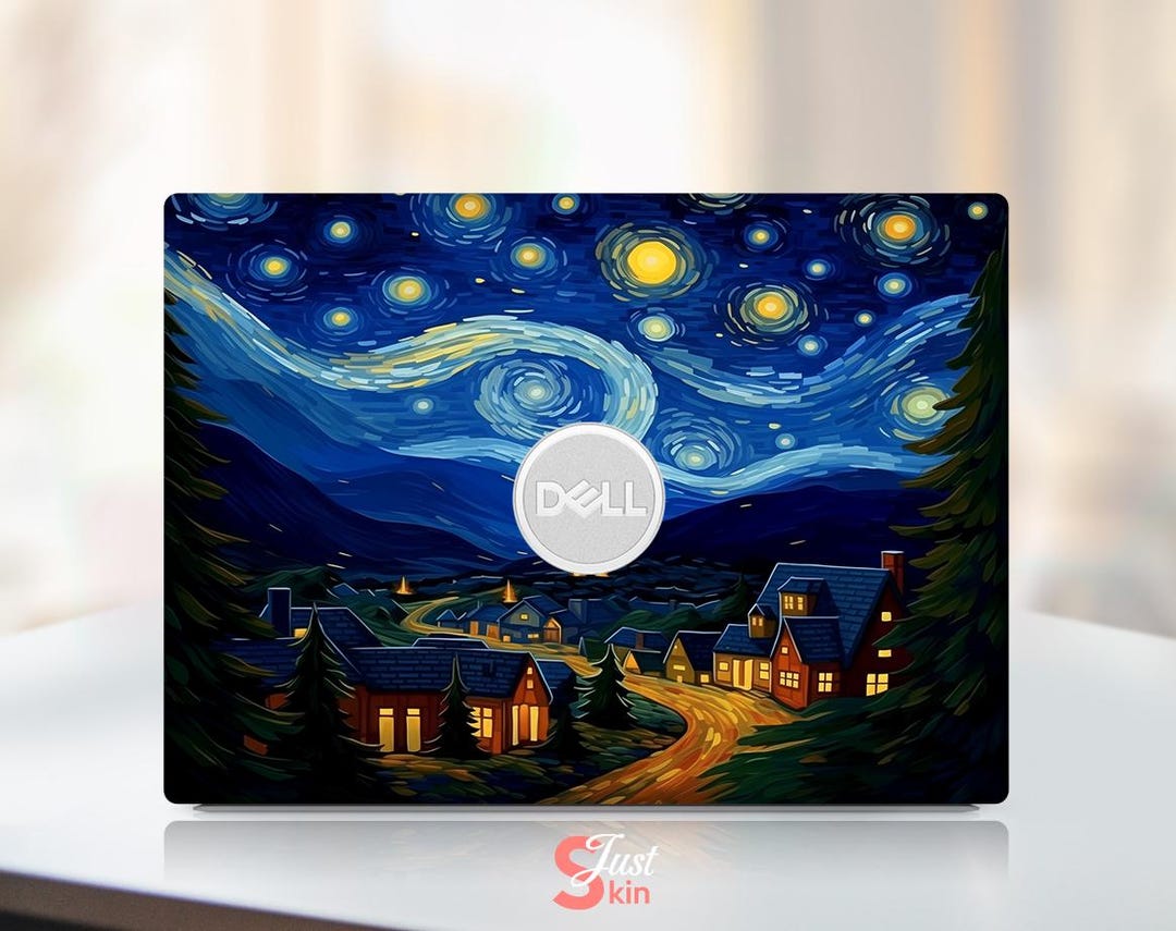 Dell Computer Sticker Custom Blue Starry Sky Oil Painting Design ...