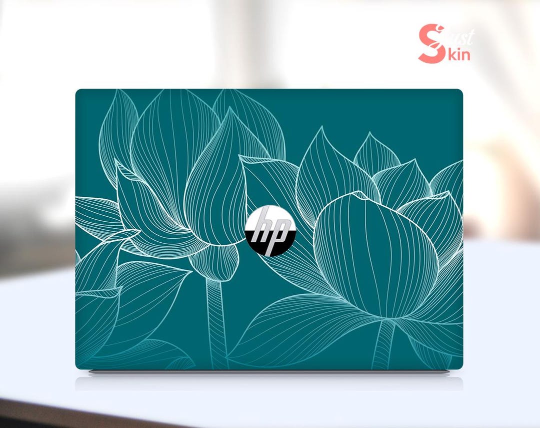 HP Laptop Decal Custom Cyan Lotus Design Vinyl Decal for Spectre Envy ...