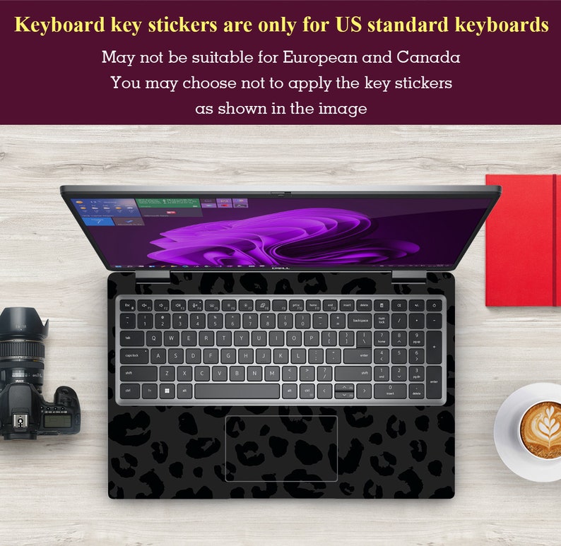 Computer Skins for Hp, Personalized Gift for Wife Black Leopard Print ...