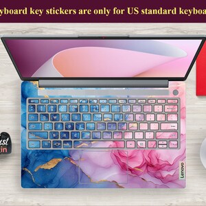 Lenovo Laptop Sticker, Personalized Custom Pink Blue Aesthetic Design ...