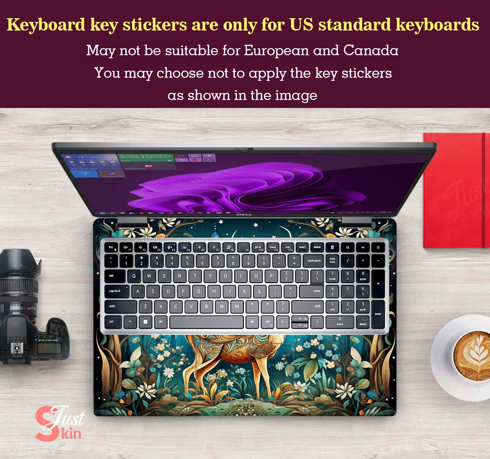 Dell Inspiron Skin, Convertible Laptop Unique Blue Deer Pattern Custom ...