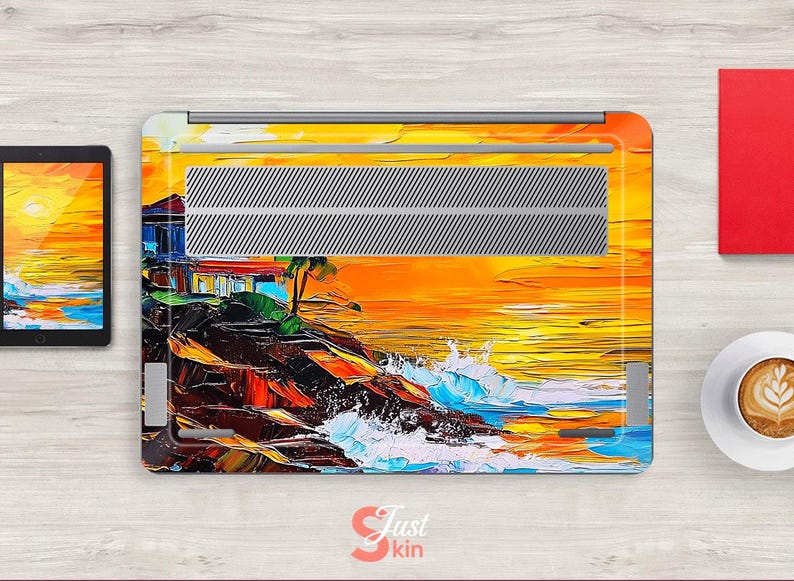 Lenovo Yoga Laptop Skin Abstract Oil Painting Seaside Design ...