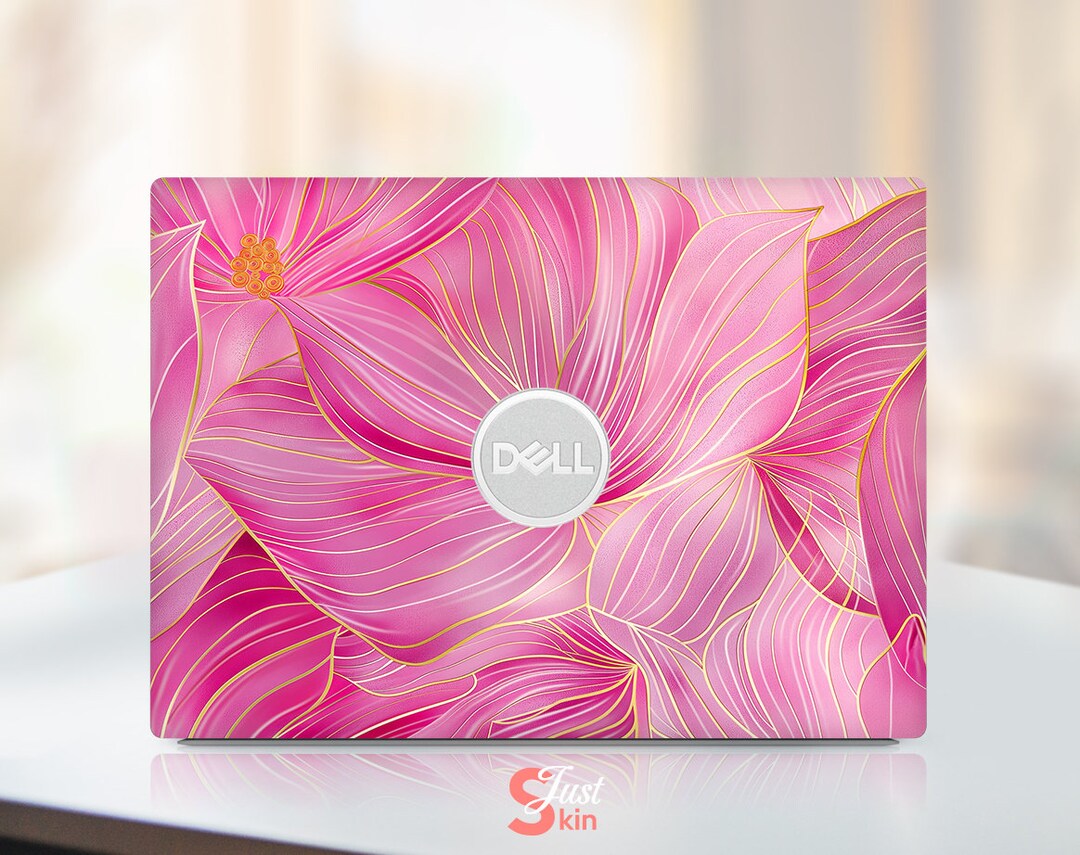 Dell Laptop Sticker for Daughter Gift Pink Lotus Pattern Oil Resistant ...