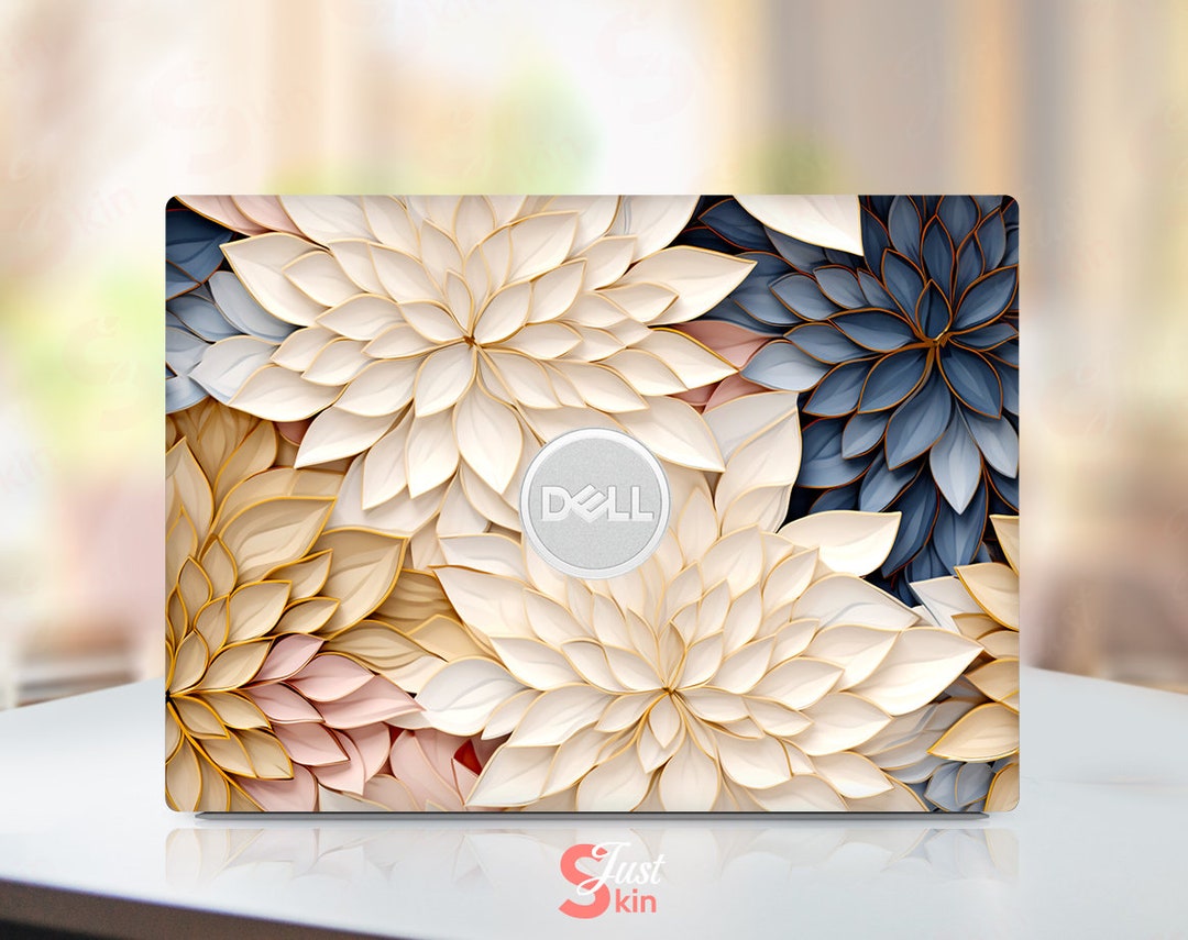 Dell Laptop Stickers, Plain Aesthetic Flowers Pattern Ultra-thin Oil ...