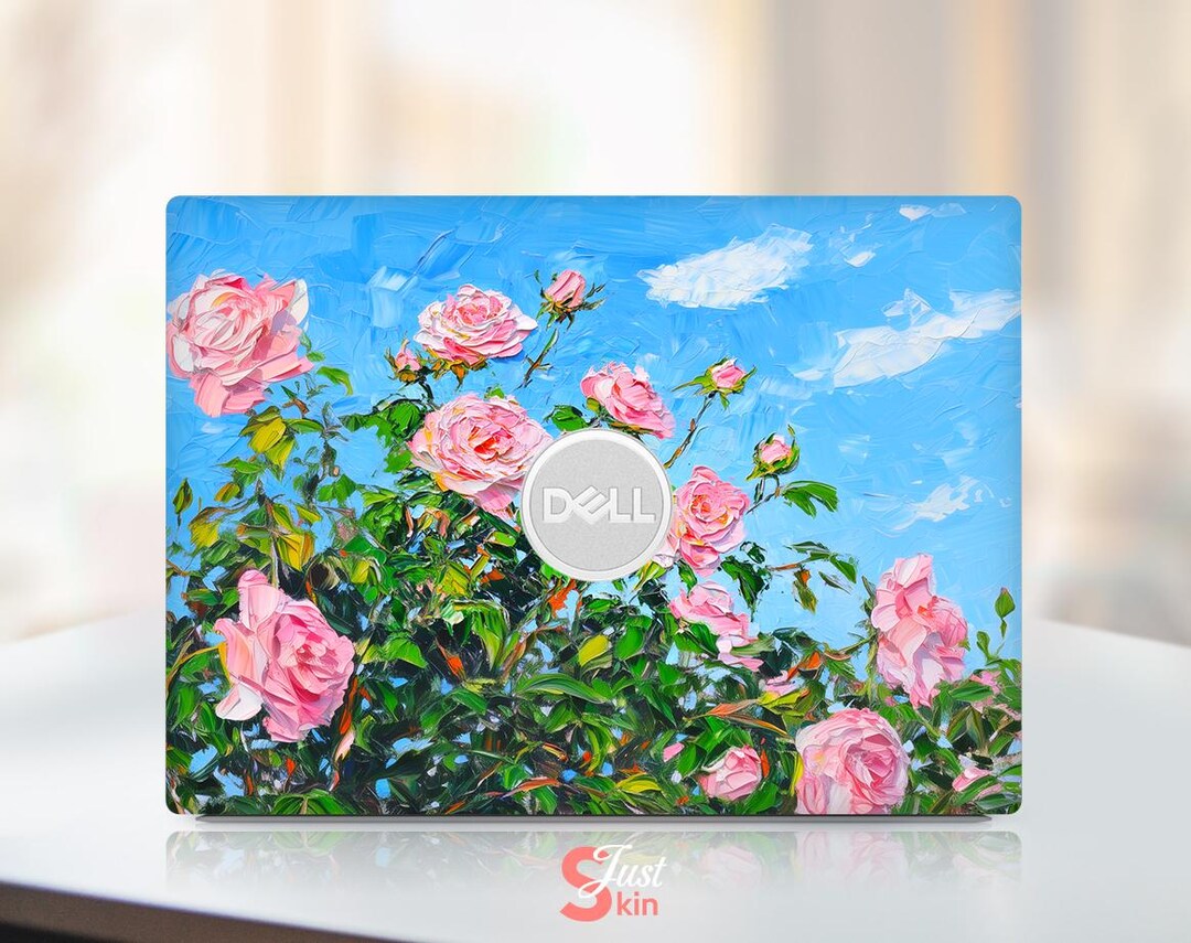 Dell Laptop Sticker Oil Painting Floral Pattern Gift Vinyl Sticker for ...