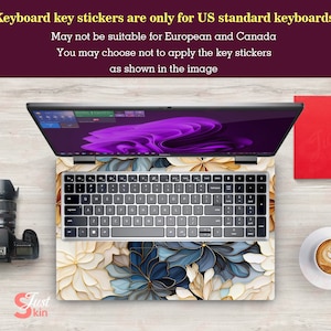 Dell Laptop Stickers, Aesthetic Flowerse Design, Customizable Gift ...
