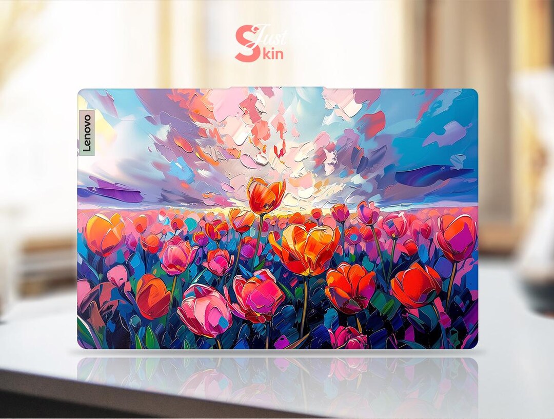 Lenovo Laptop Skin Colorful Oil Painting Flower Pattern Personalized ...