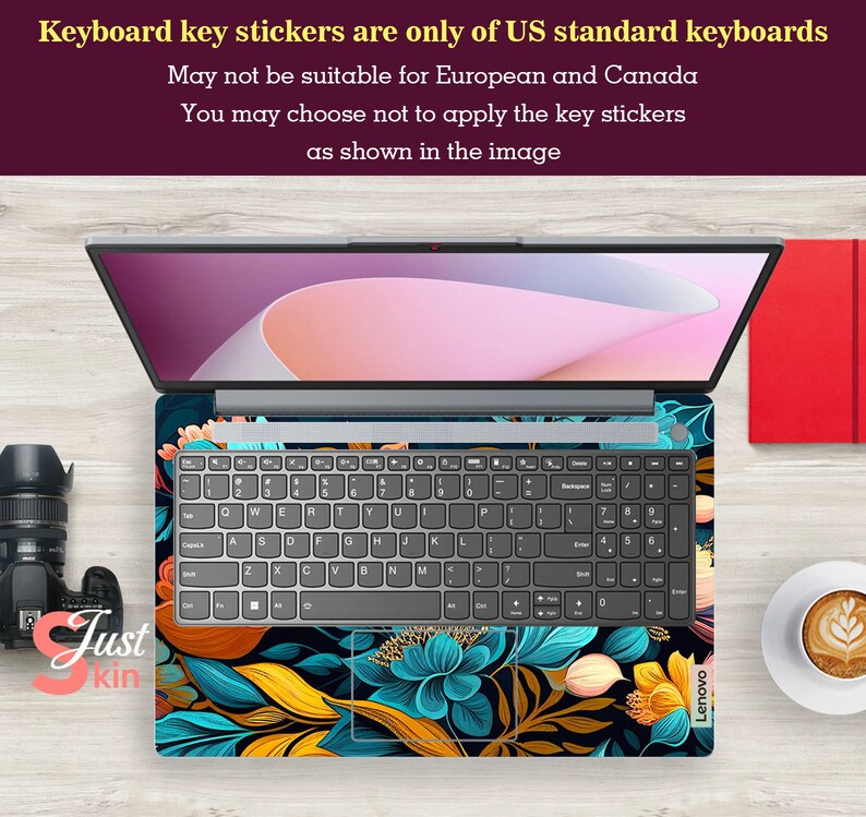 Lenovo Ideapad 3 Skin, Pre-cut Personalized Gift Colored Aesthetic ...