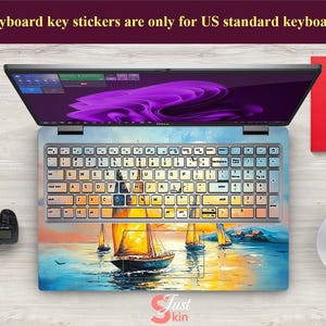 Hp Laptop Personalized Sticker Unique Design Gift Oil Painting Dusk ...
