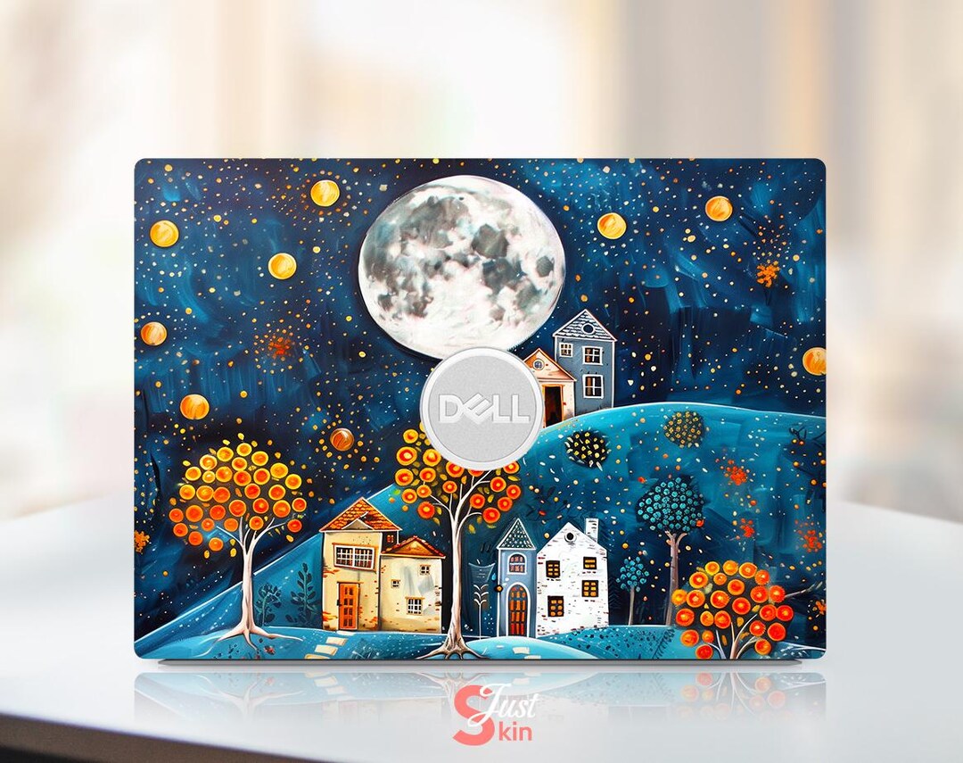 Dell Laptop Sticker Night Unique Design Personalized Gift Vinyl Decal ...