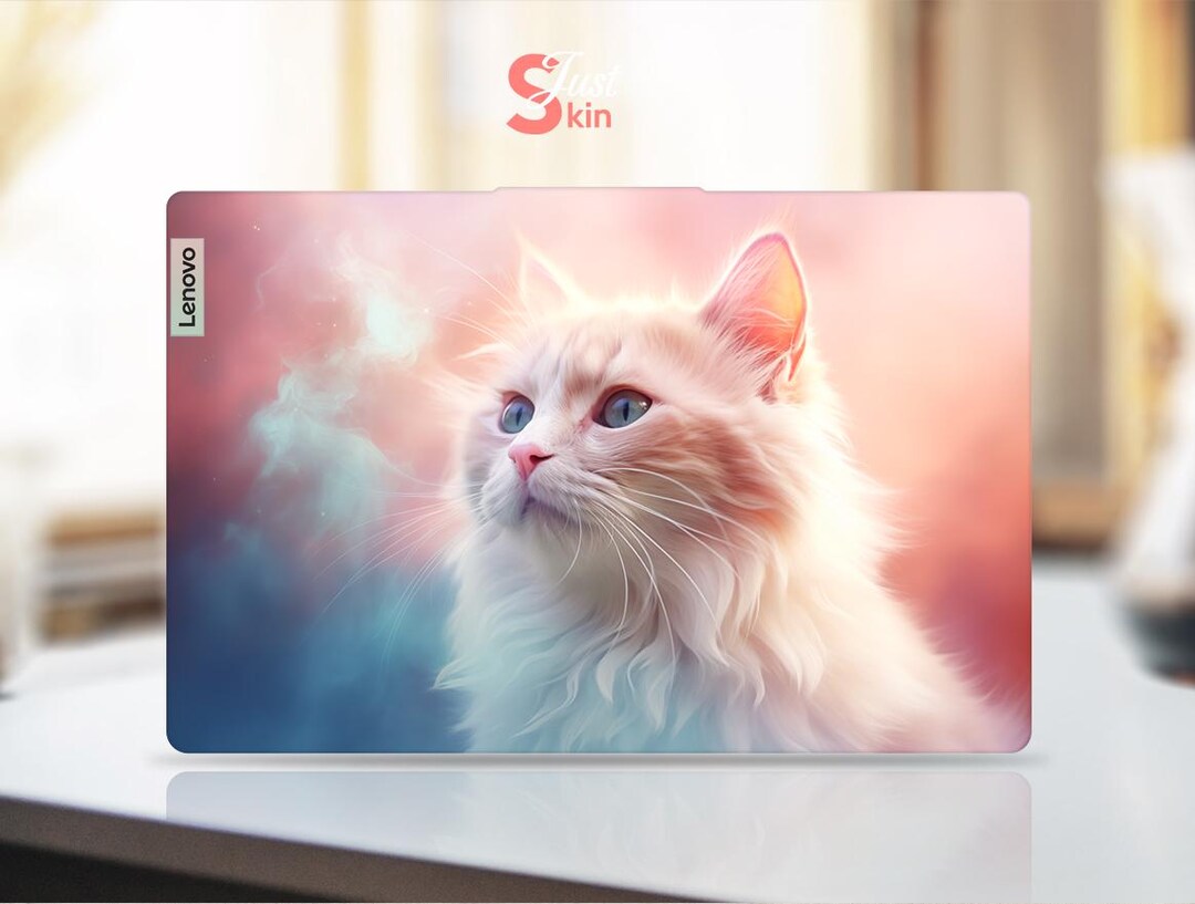 Lenovo Thinkpad Laptop Pink Background White Cat Pattern Custom Gift ...