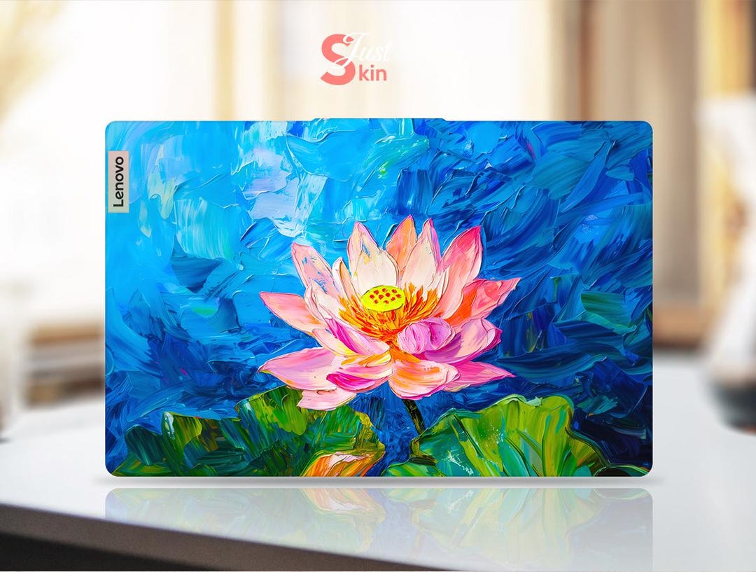 Lenovo Computer Skin Meaningful Gift Oil Painting Lotus Customizable ...