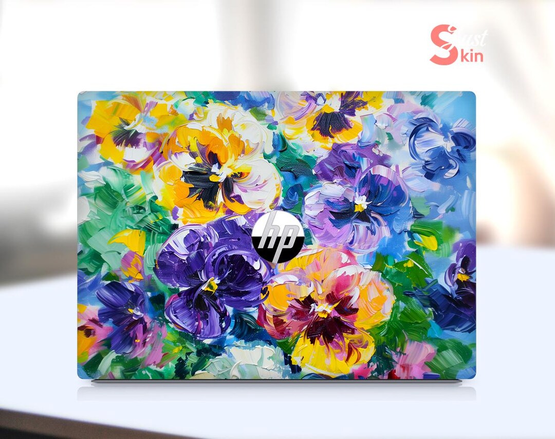 Hp Laptop Decal Oil Painting Flower Design Back to School Gift Vinyl ...