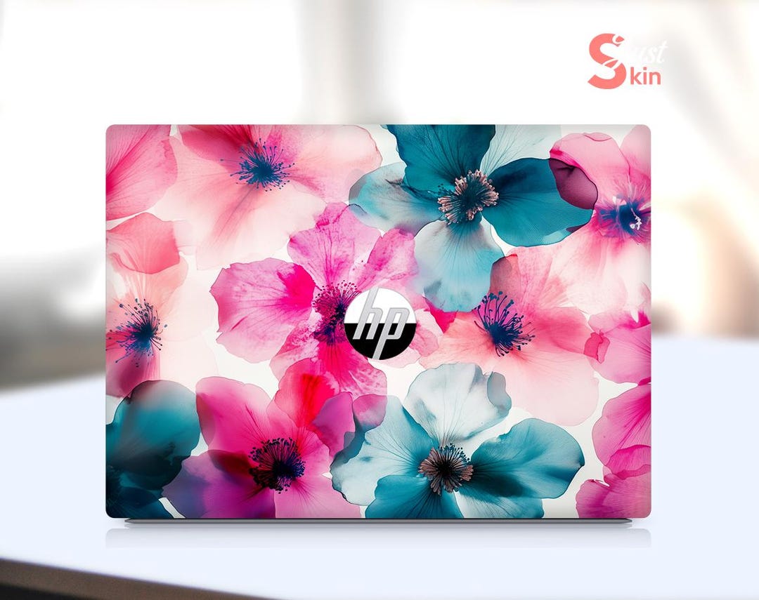 Hp Laptop Skin Hp Computer Decal Flower Gift for Wife Pink Flower ...
